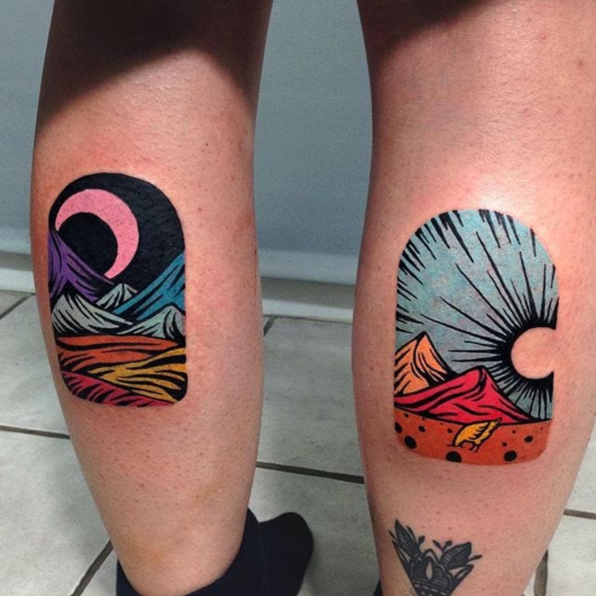 Tattoo uploaded by Robert Davies • Linocut Landscape Tattoo by Eugene ...