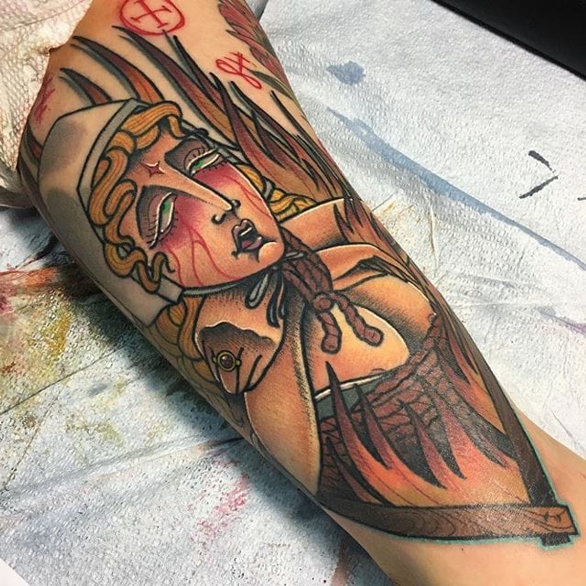 Tattoo uploaded by Robert Davies • Burning Witch Tattoo by Corey ...