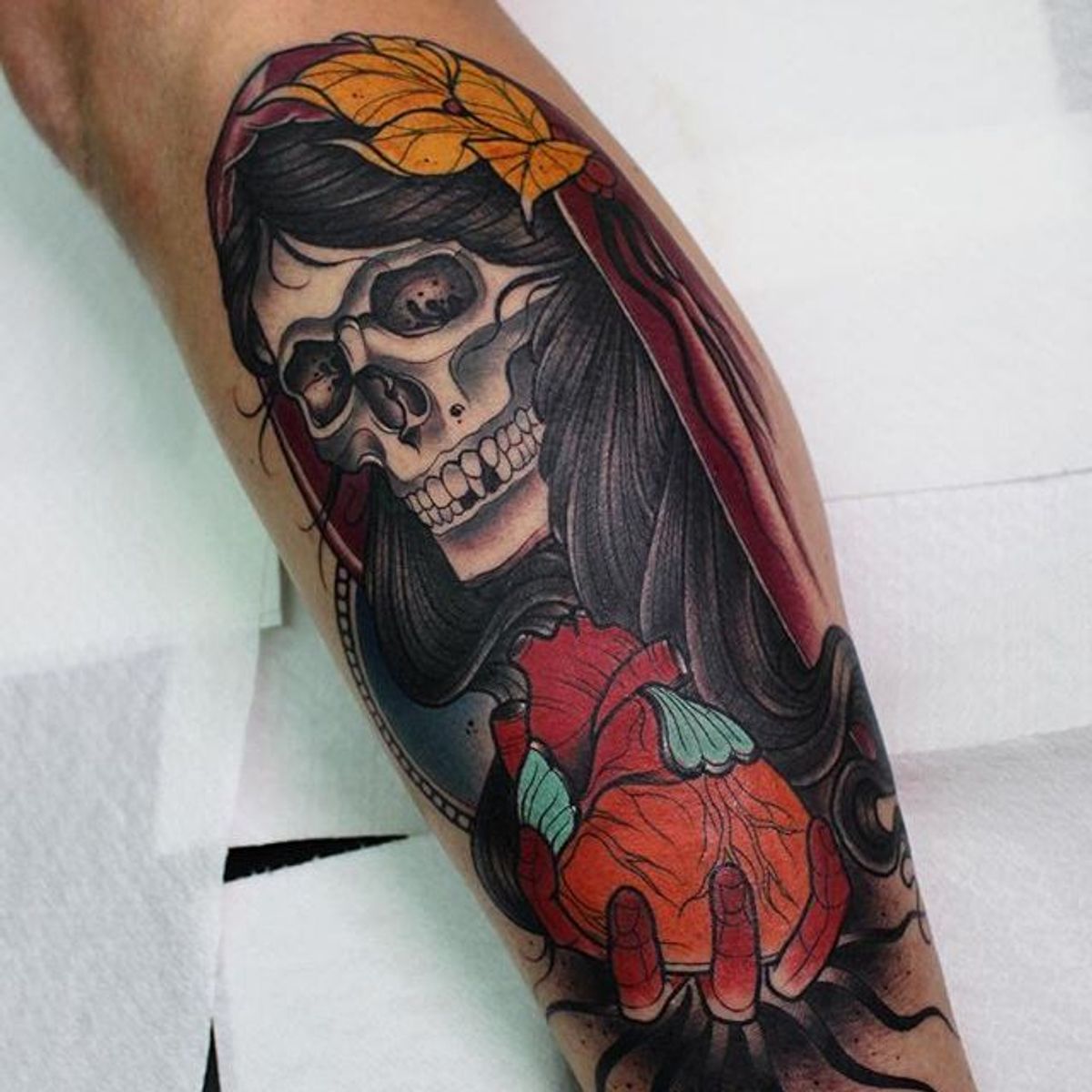 Tattoo uploaded by Robert Davies • Neo Traditional Skull Tattoo by ...