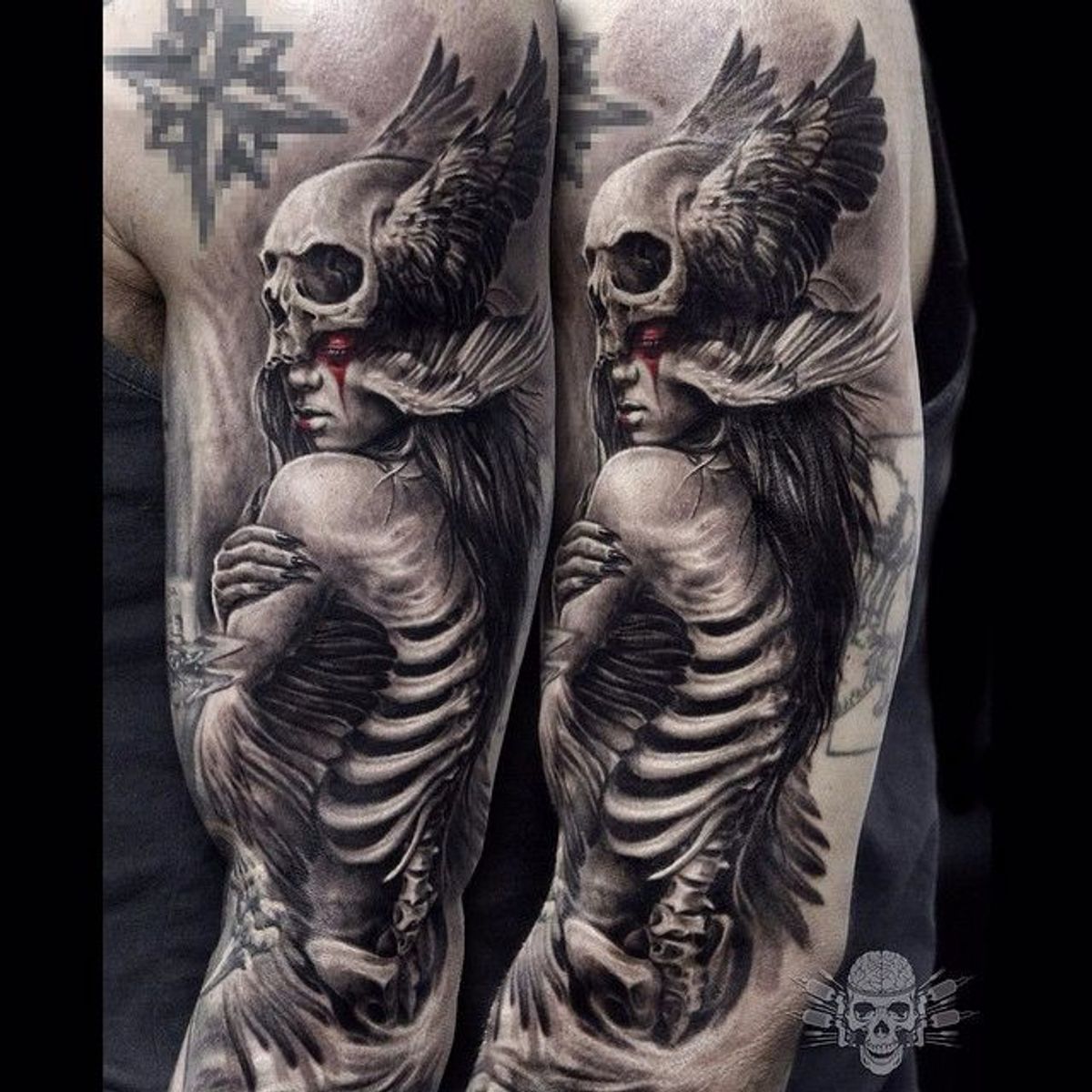 Tattoo uploaded by minerva • Skeleton Lady Tattoo by Javier Antunez ...