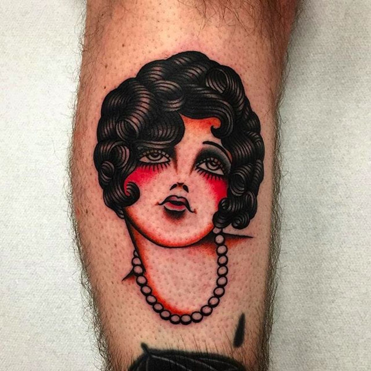 Tattoo Uploaded By Minerva • Girl Head Traditional Tattoo By Vince