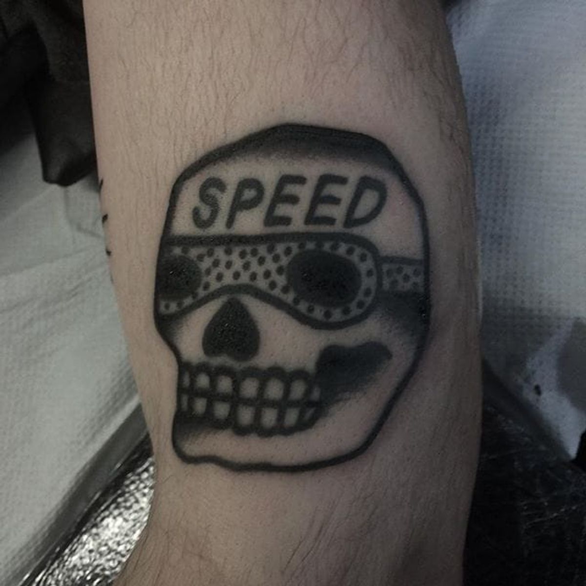 Tattoo uploaded by Robert Davies • Speed Skull Tattoo by Hudson Tattoo ...
