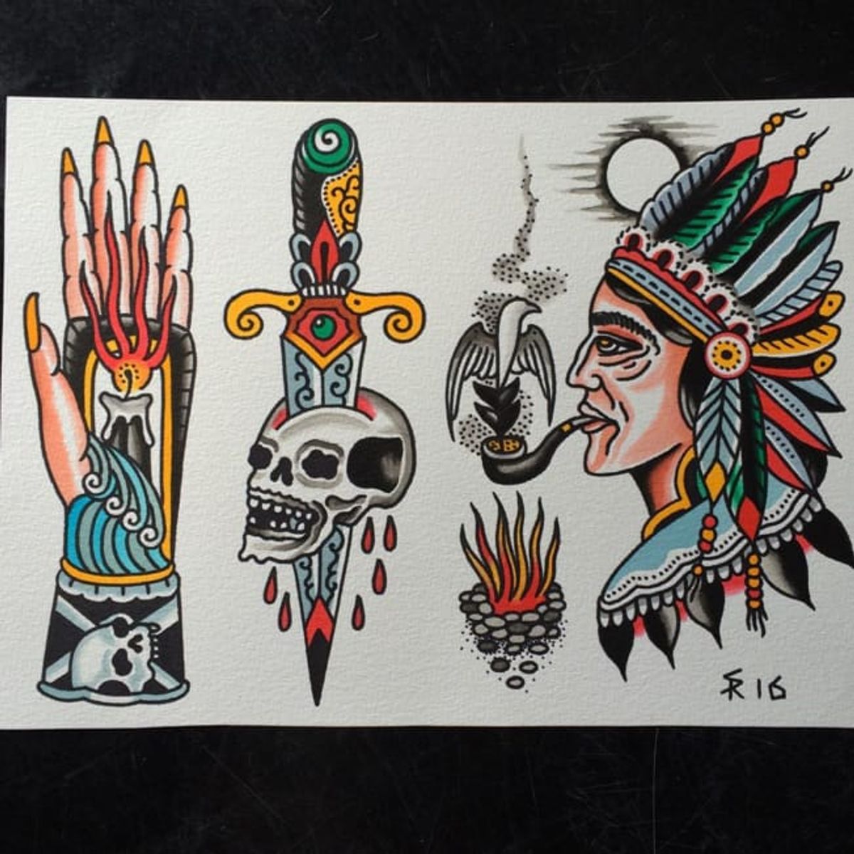 Tattoo uploaded by Rebecca • Traditional tattoo flash by Sam Ricketts ...