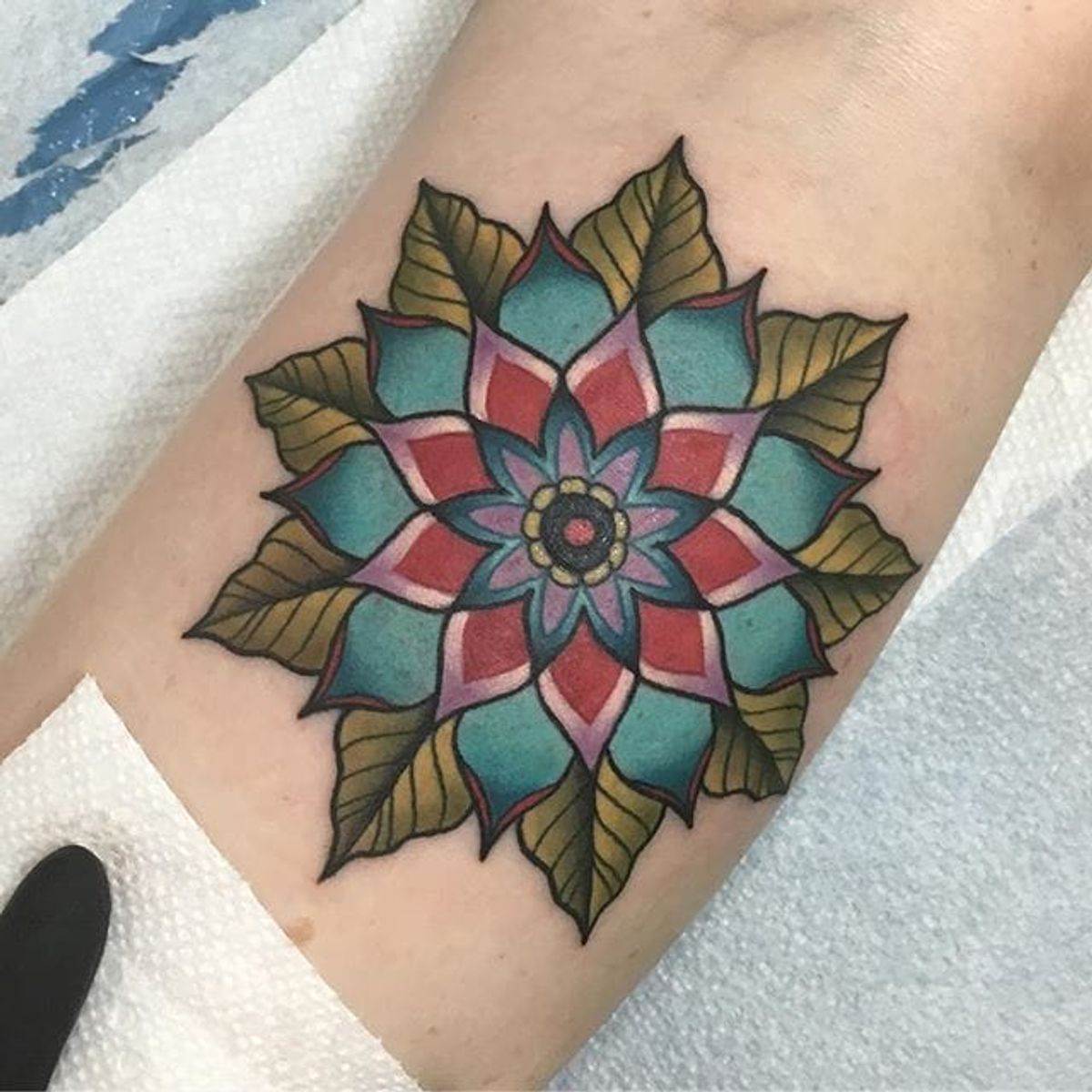 Tattoo uploaded by Robert Davies • Floral Mandala Tattoo by Courtney ...