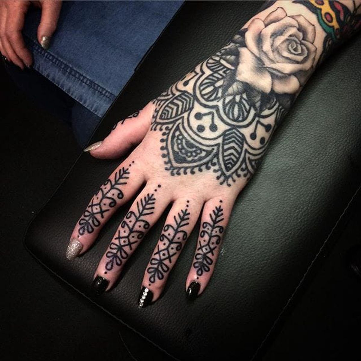 Tattoo uploaded by Alex Wikoff • Decorative hand by Matt Chahal via ...