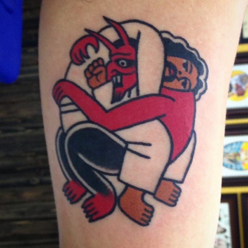 Jesus Vs Devil Tattoo