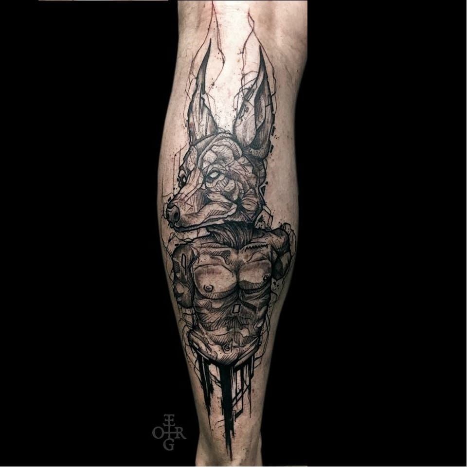 Jackal Head Tattoo