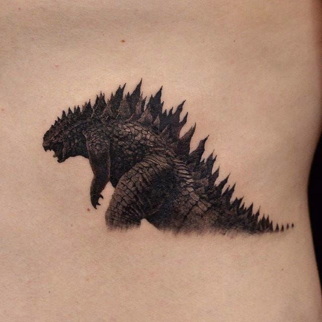 Small godzilla tattoo - Bronctattooaus.com