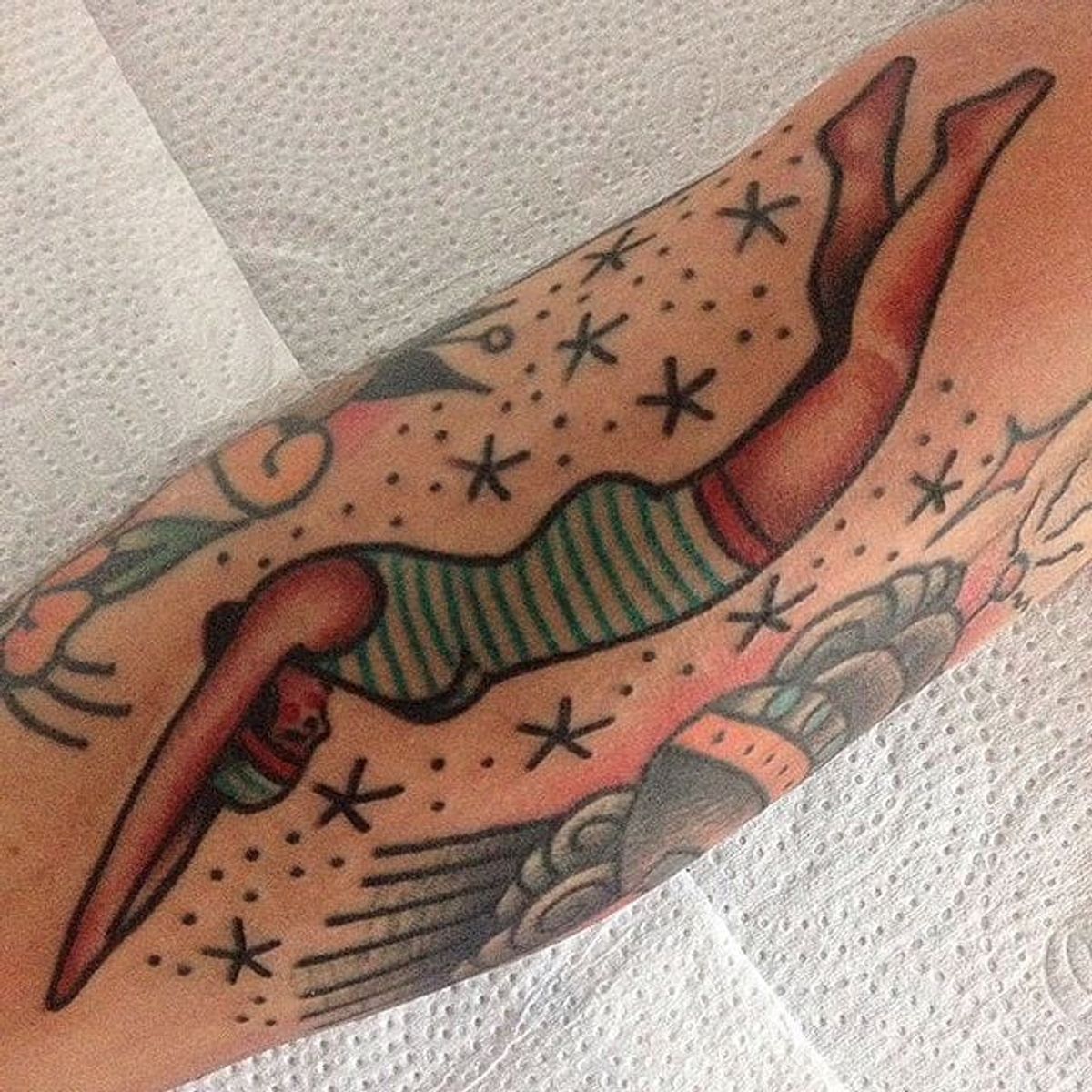 Tattoo uploaded by Xavier • Diver tattoo by Cauan Castro. #traditional ...