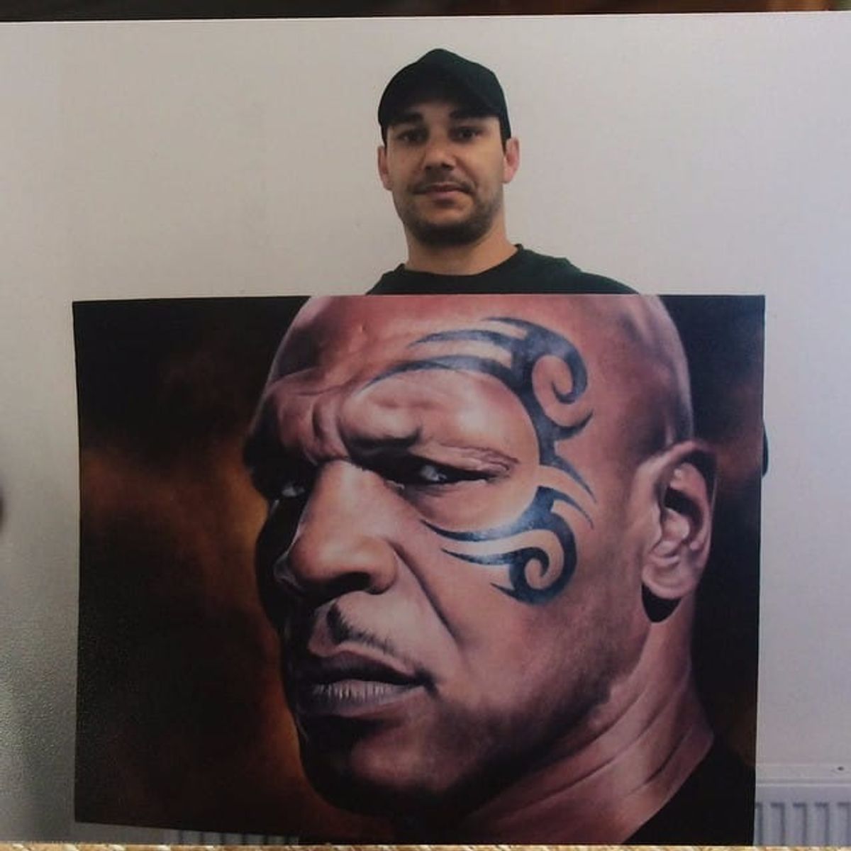 Tattoo uploaded by Stacie Mayer • Chris Nieves with his oil painting of ...