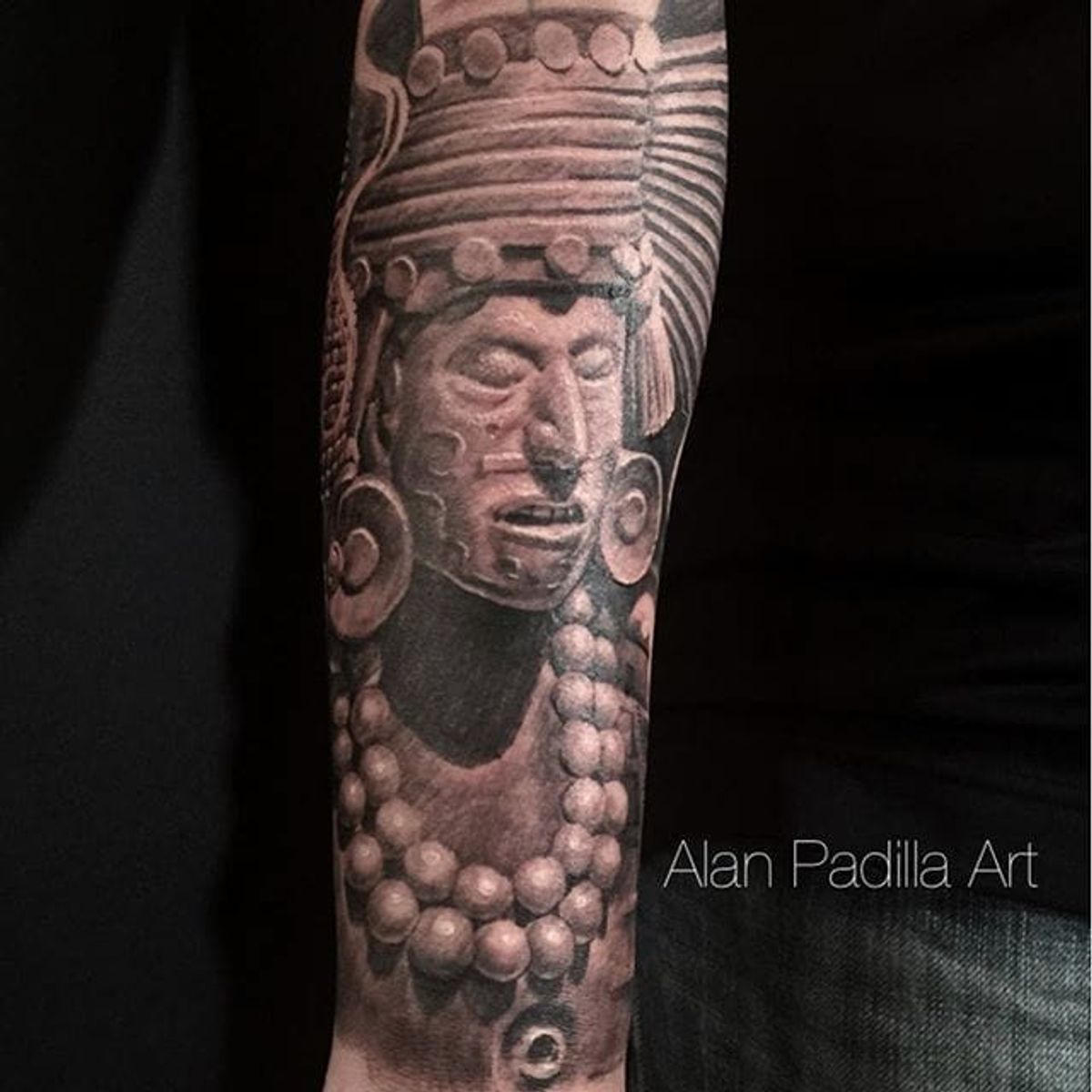 Tattoo uploaded by Tattoodo • A black and grey Aztec inspired piece by ...