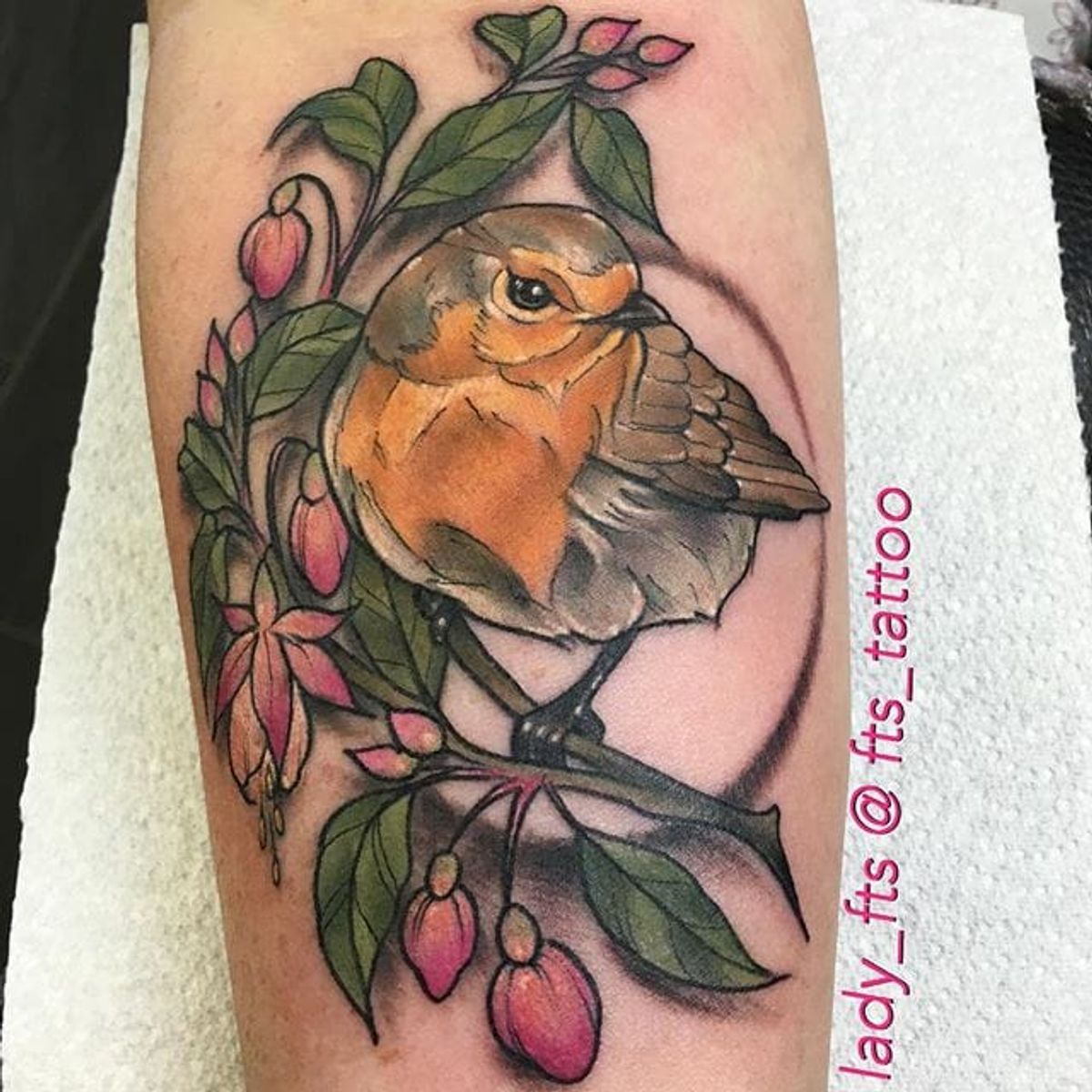 Tattoo uploaded by Stacie Mayer • Neo traditional robin tattoo by Marie ...
