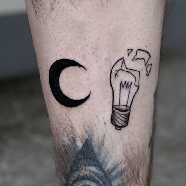 Broken moon tattoo | Orangetattooshop.com