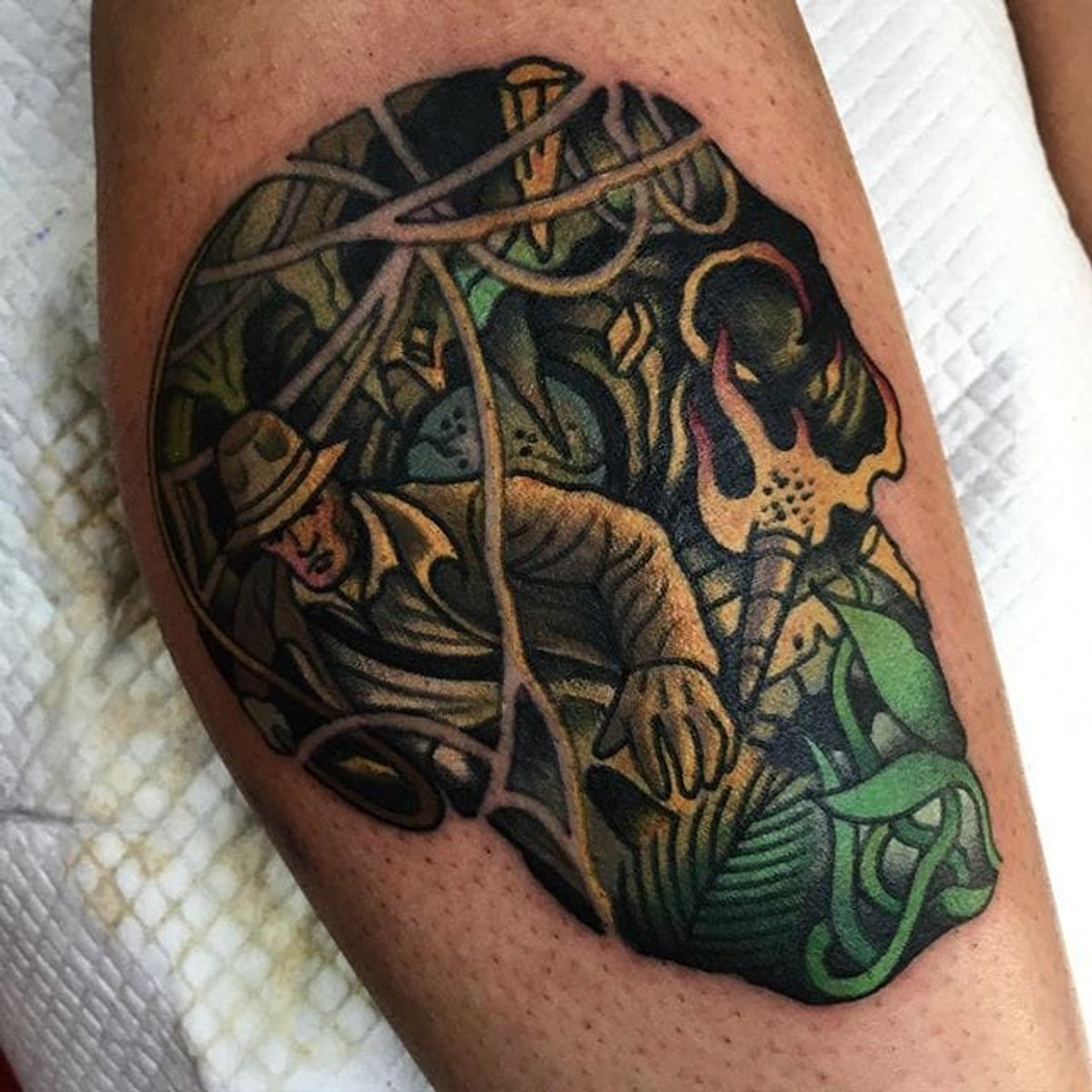Tattoo uploaded by Xavier • Indiana Jones tattoo by Sam Kane. #SamKane ...