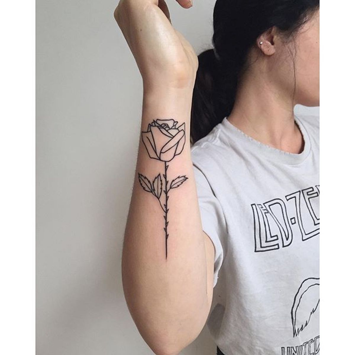 Tattoo uploaded by PK • Rose tattoo done in linework #AmandaWachob # ...
