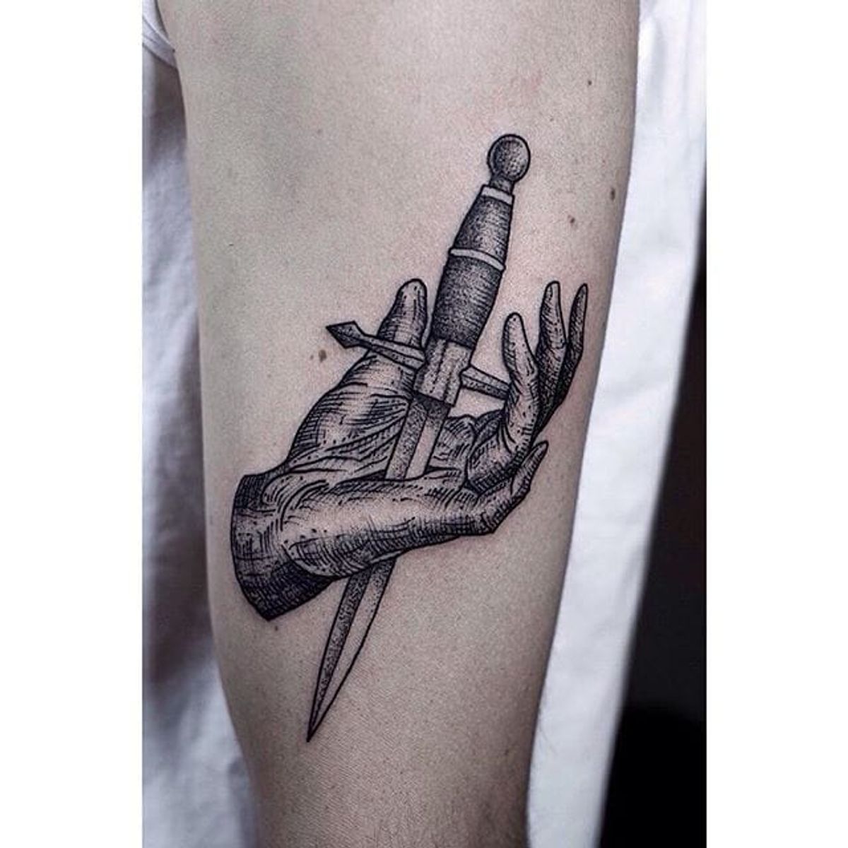 Tattoo uploaded by Robert Davies • Stabbed Hand Tattoo by Pavlo ...