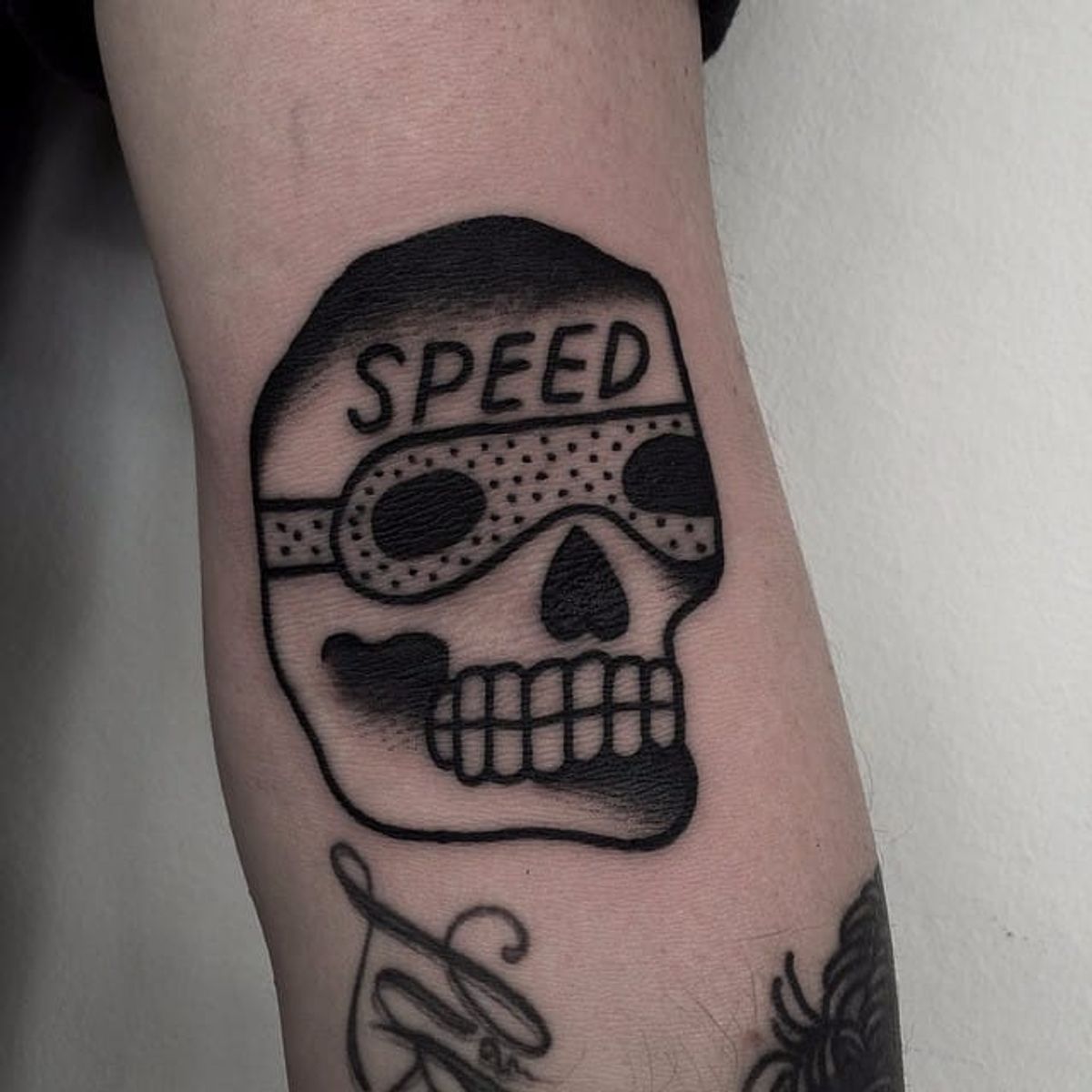 Tattoo uploaded by Robert Davies • Speed Skull Tattoo by Hudson Tattoo ...