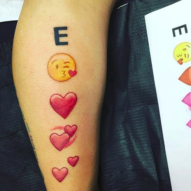 Emoji Heart Tattoos Tiny Love Letter Temporary Tattoo (Set Of 3)
