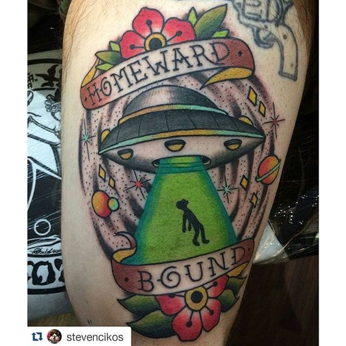 Tattoo uploaded by Robert Davies • Alien Abduction Tattoo by Steven ...