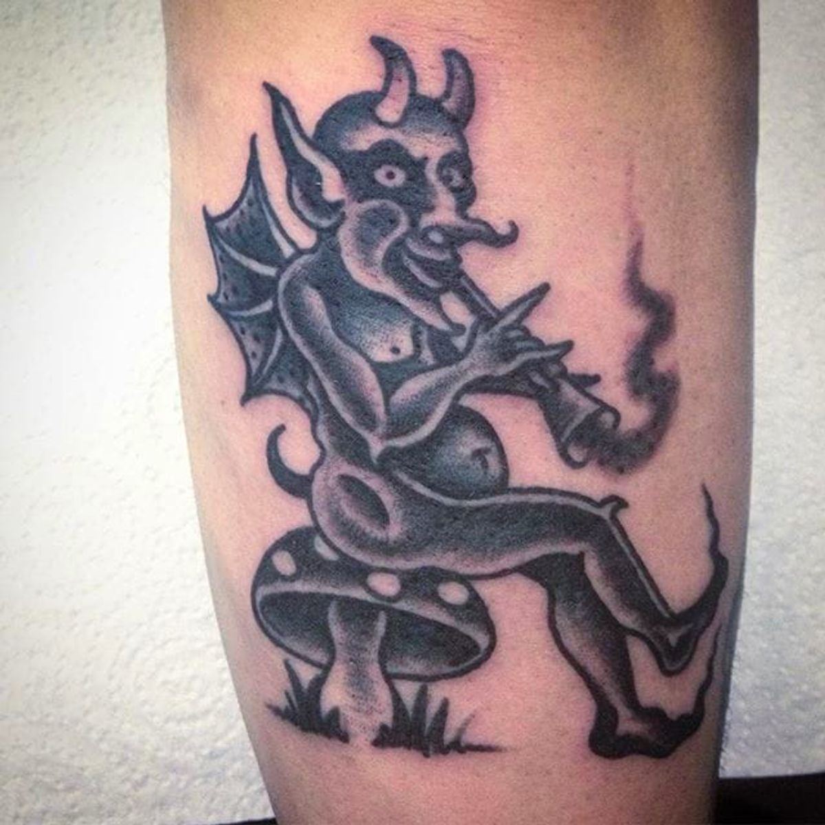 Tattoo uploaded by rcallejatattoo • Creepy little demon playing the ...