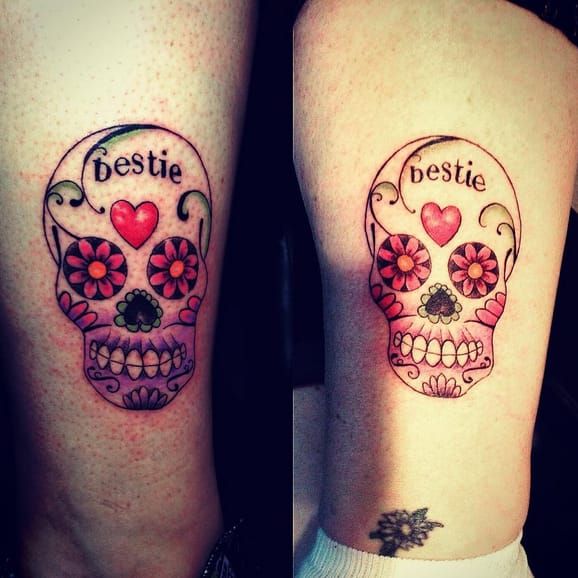 Matching Sugar Skull Tattoos
