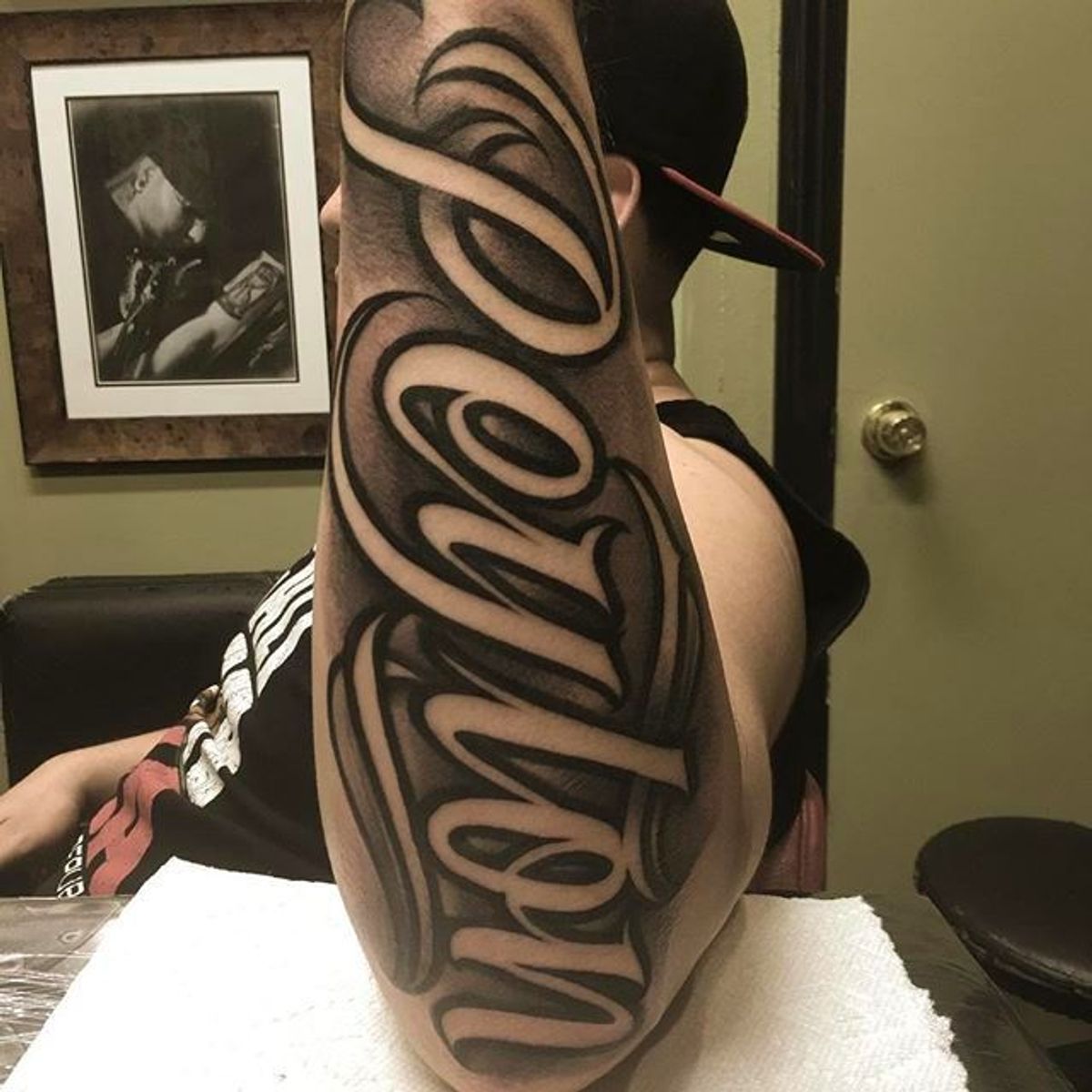 Tattoo uploaded by minerva • Peyton Lettering Tattoo by Orks One via ...
