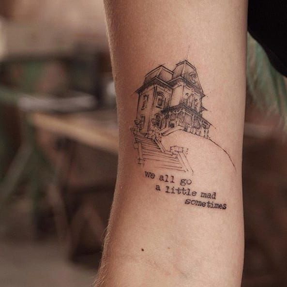 House outline tattoo - Bronctattooaus.com