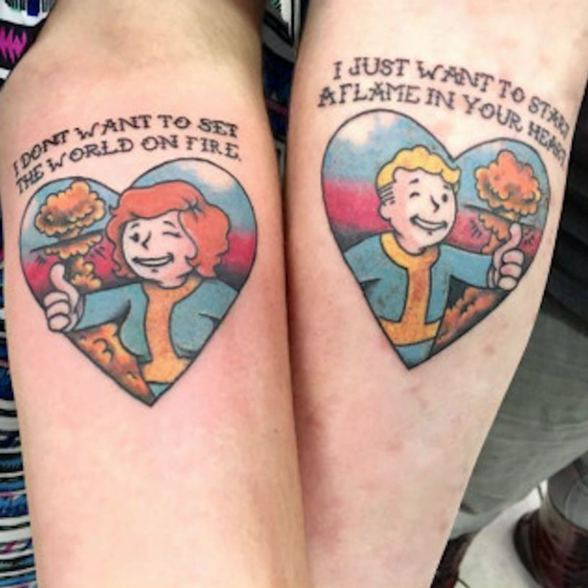 Tattoo uploaded by Ross Howerton • Couples matching Fallout tattoos ...