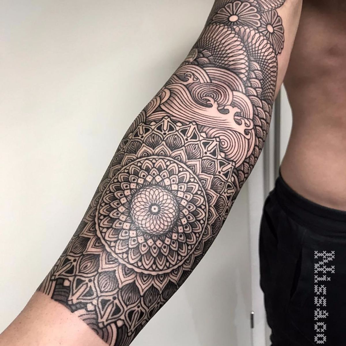 Tattoo uploaded by Tattoodo • Hypnotizing mandala and waves by Nissaco ...