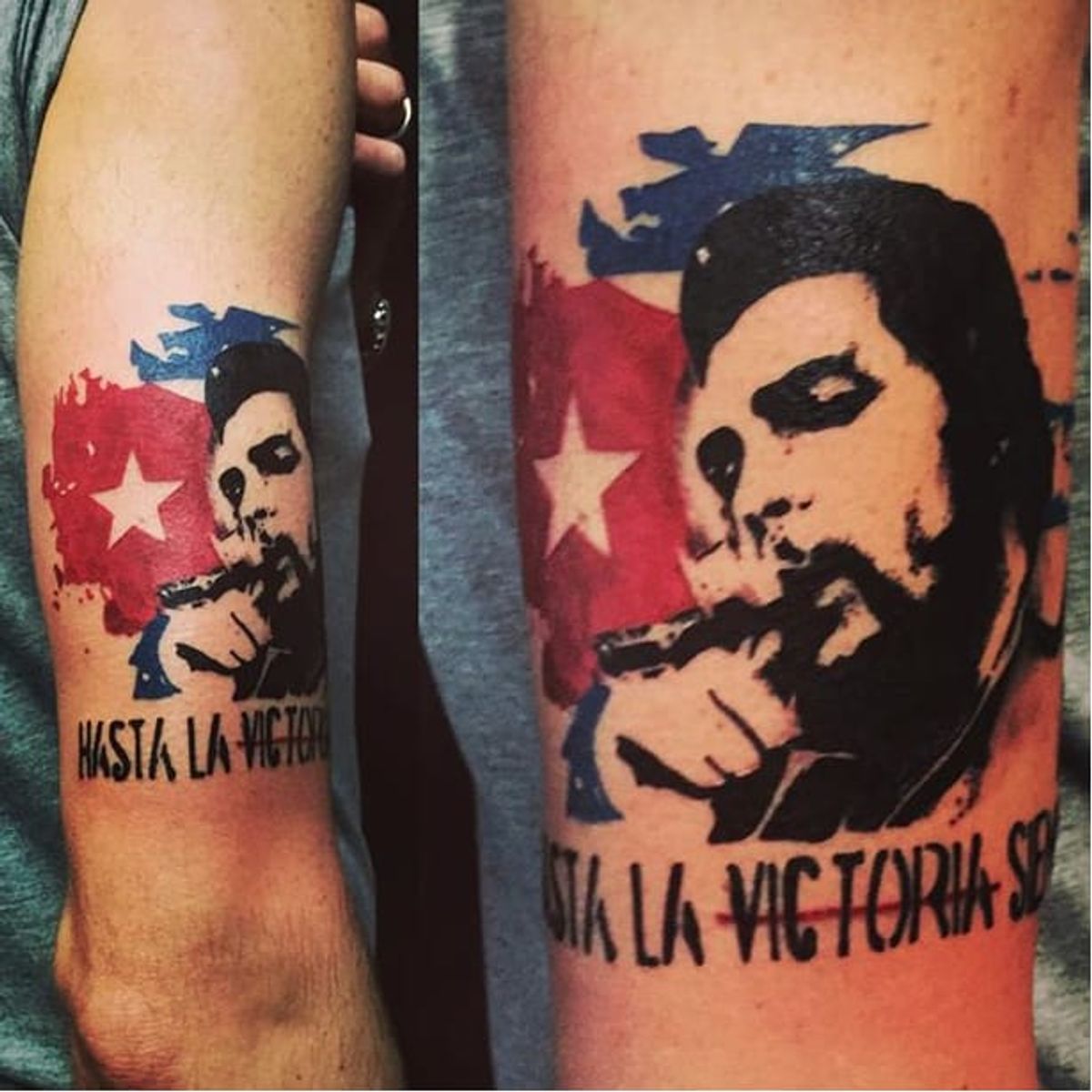 Tattoo uploaded by PK • Anarchist tattoo with the Cuban flag by ...