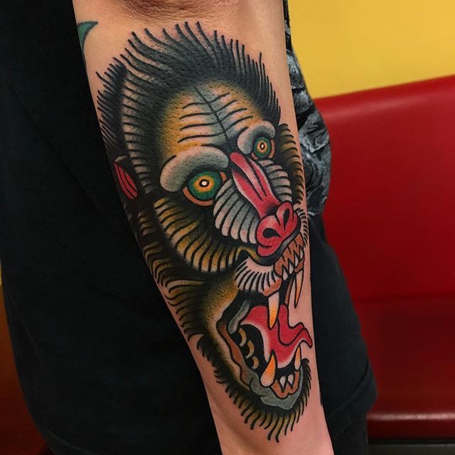 Baboon Face Tattoo