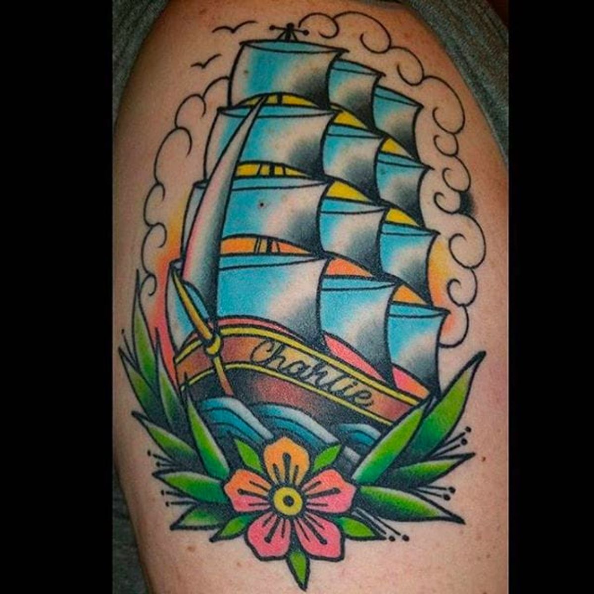 Tattoo uploaded by rcallejatattoo • Beautiful ship tattoo done by Nate ...