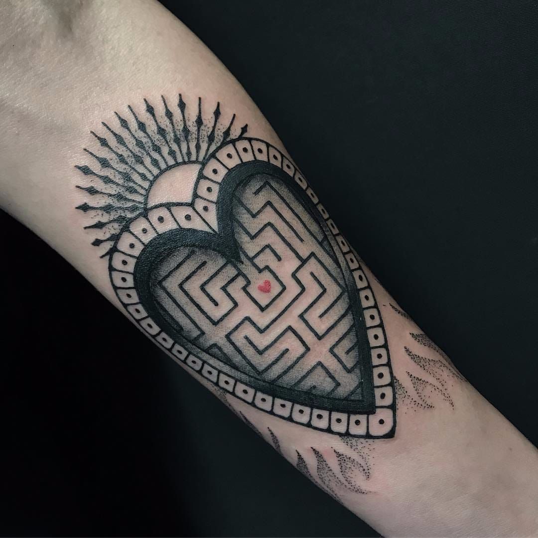 Maze Heart Tattoos Finished My Tattoo Done By Nadine Adam In Tiger