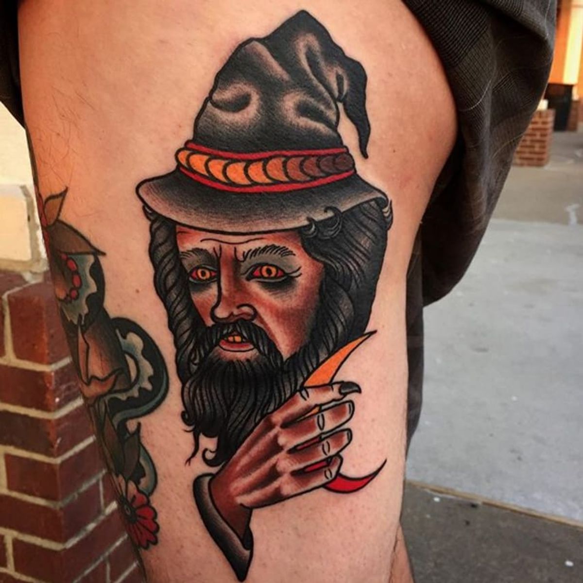 Tattoo uploaded by katievidan • Traditional wizard tattoo #JoshDavis # ...