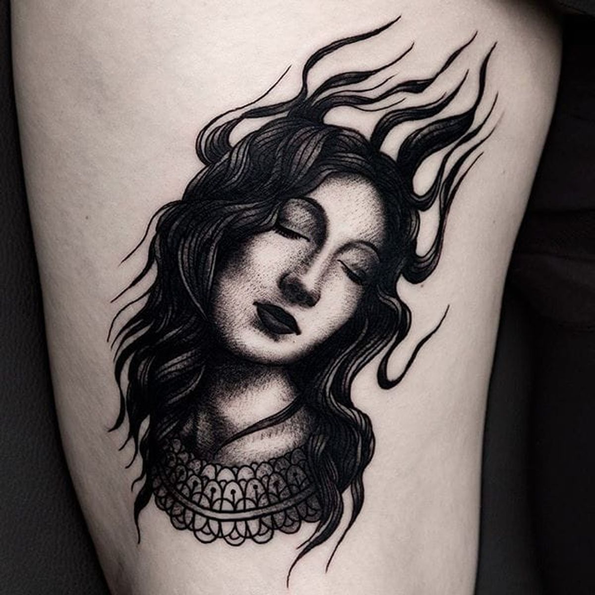 Tattoo uploaded by Ross Howerton • A wonderful blackwork portrait of ...
