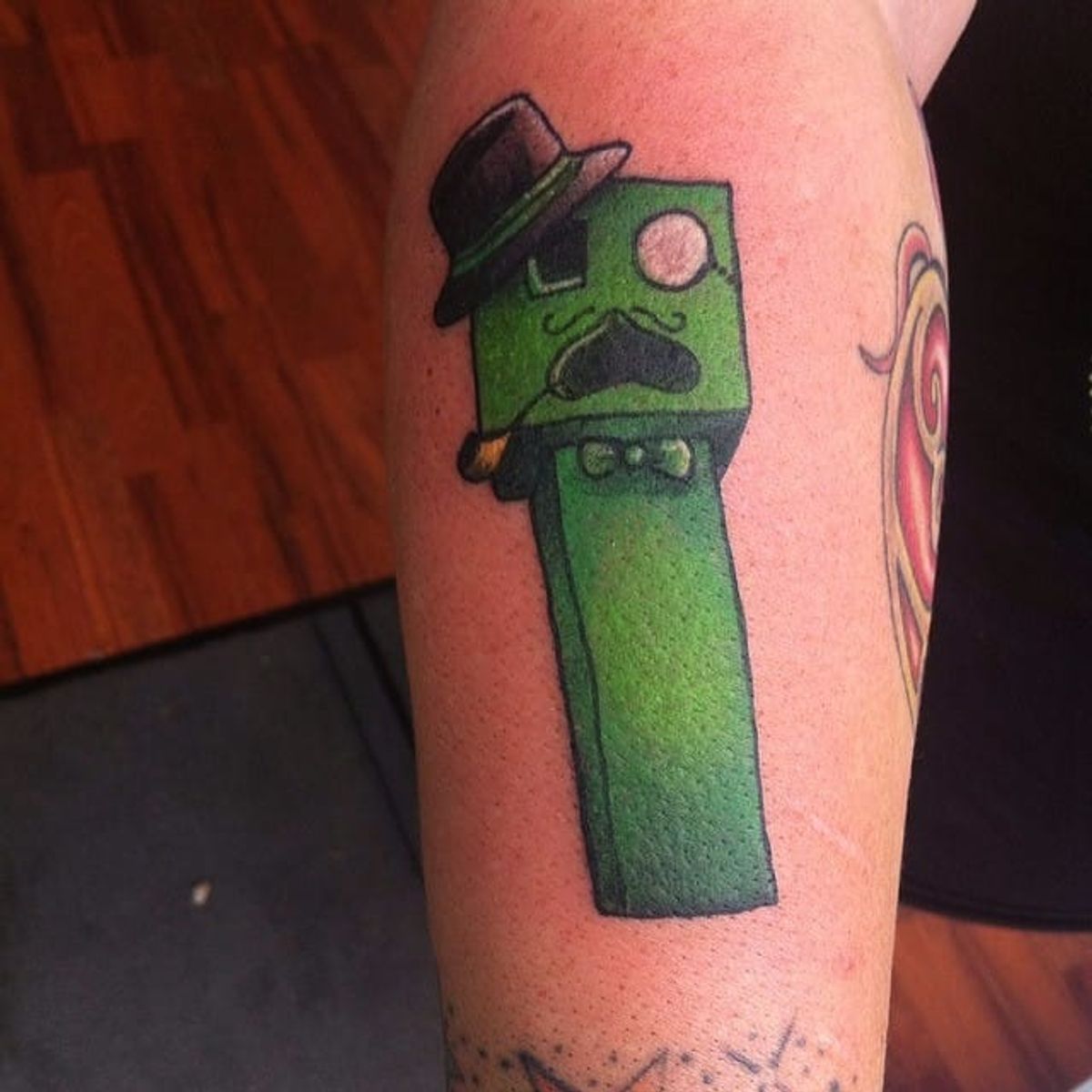 Tattoo uploaded by minerva • Gentleman creeper Minecraft tattoo by ...