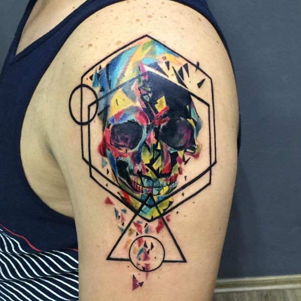 Geometric Skull Tattoo