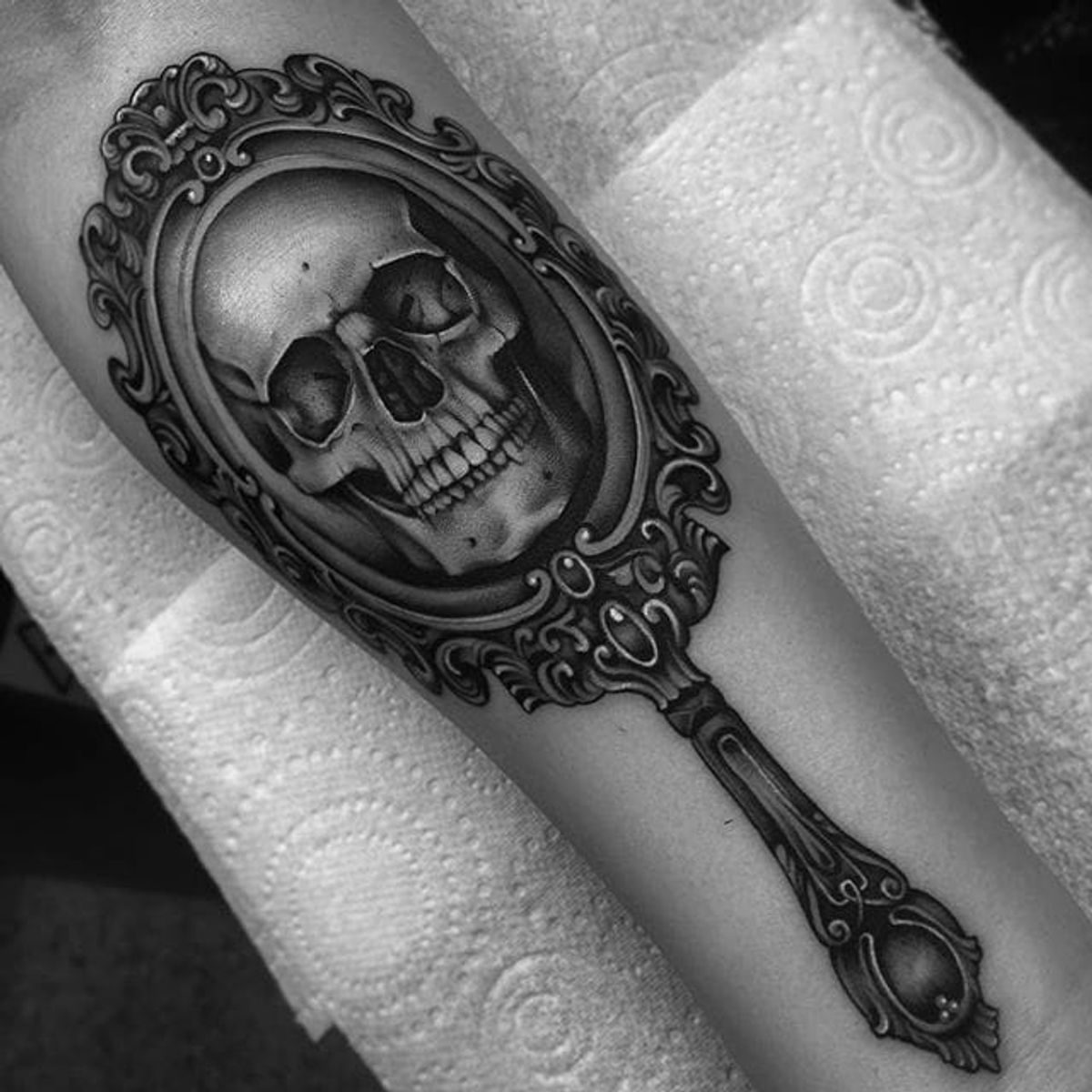 Tattoo uploaded by minerva • Skull mirror tattoo by Bobby Loveridge ...