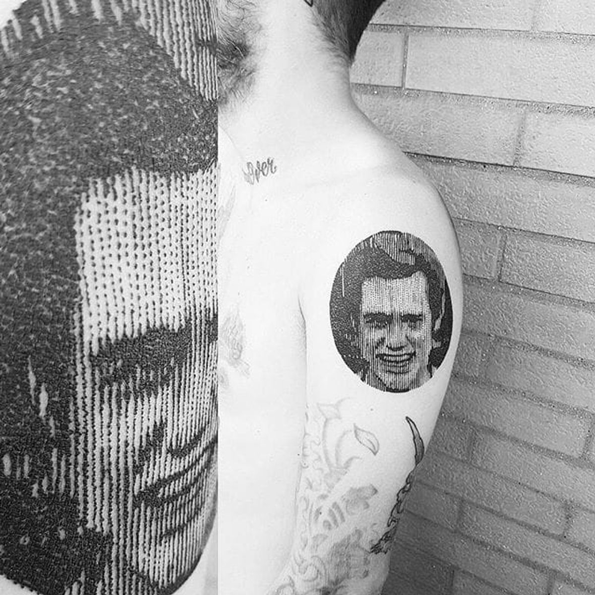 Tattoo uploaded by Xavier • Dot matrix Jim Carrey portrait by Marco ...