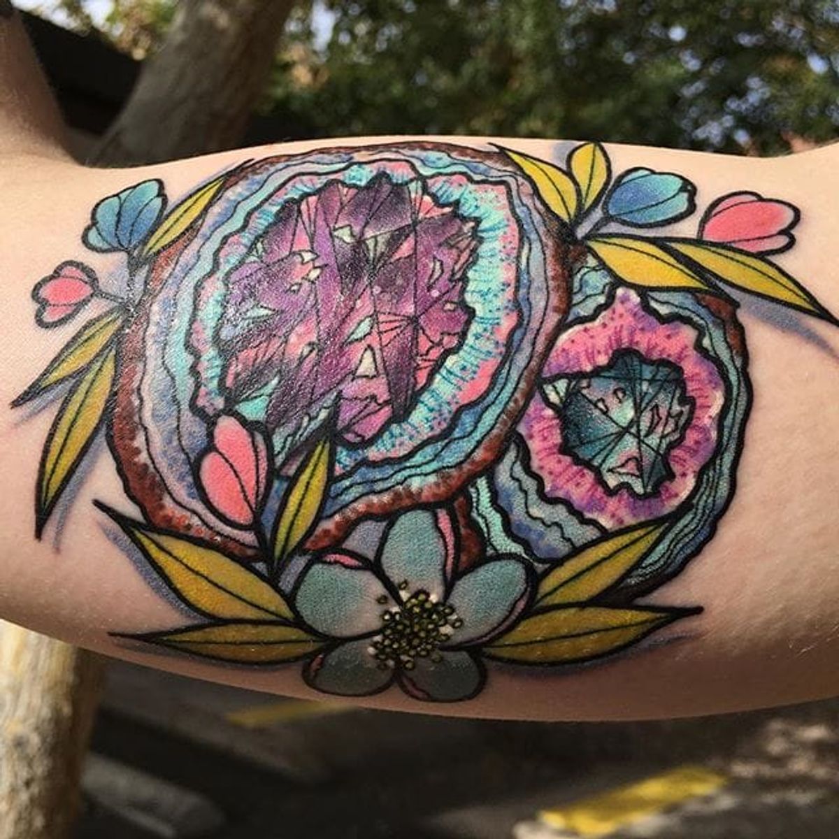 Tattoo uploaded by Robert Davies • Geode Tattoo by Ashley Lehman #geode ...