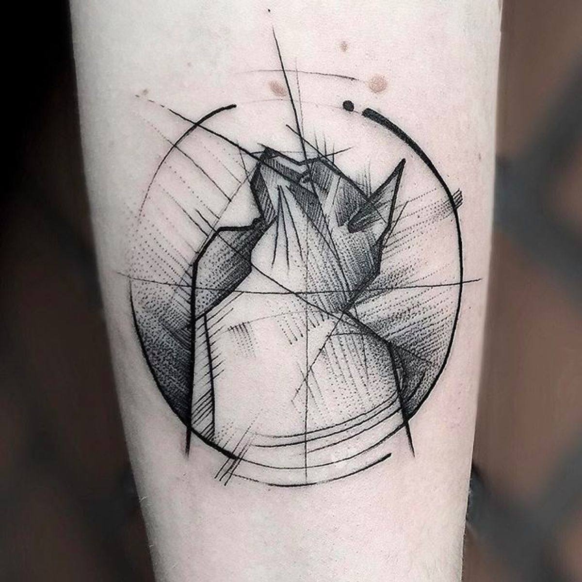 Tattoo uploaded by minerva • Cat Chaotic Blackwork Tattoo by Frank ...