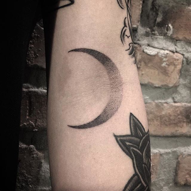 Crescent Moon Dotwork Tattoos 27 Stunning Sun And Moon Tattoo Ideas