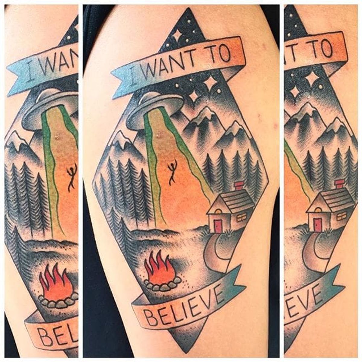 Tattoo uploaded by Robert Davies • Alien Abduction Tattoo by Michelle ...