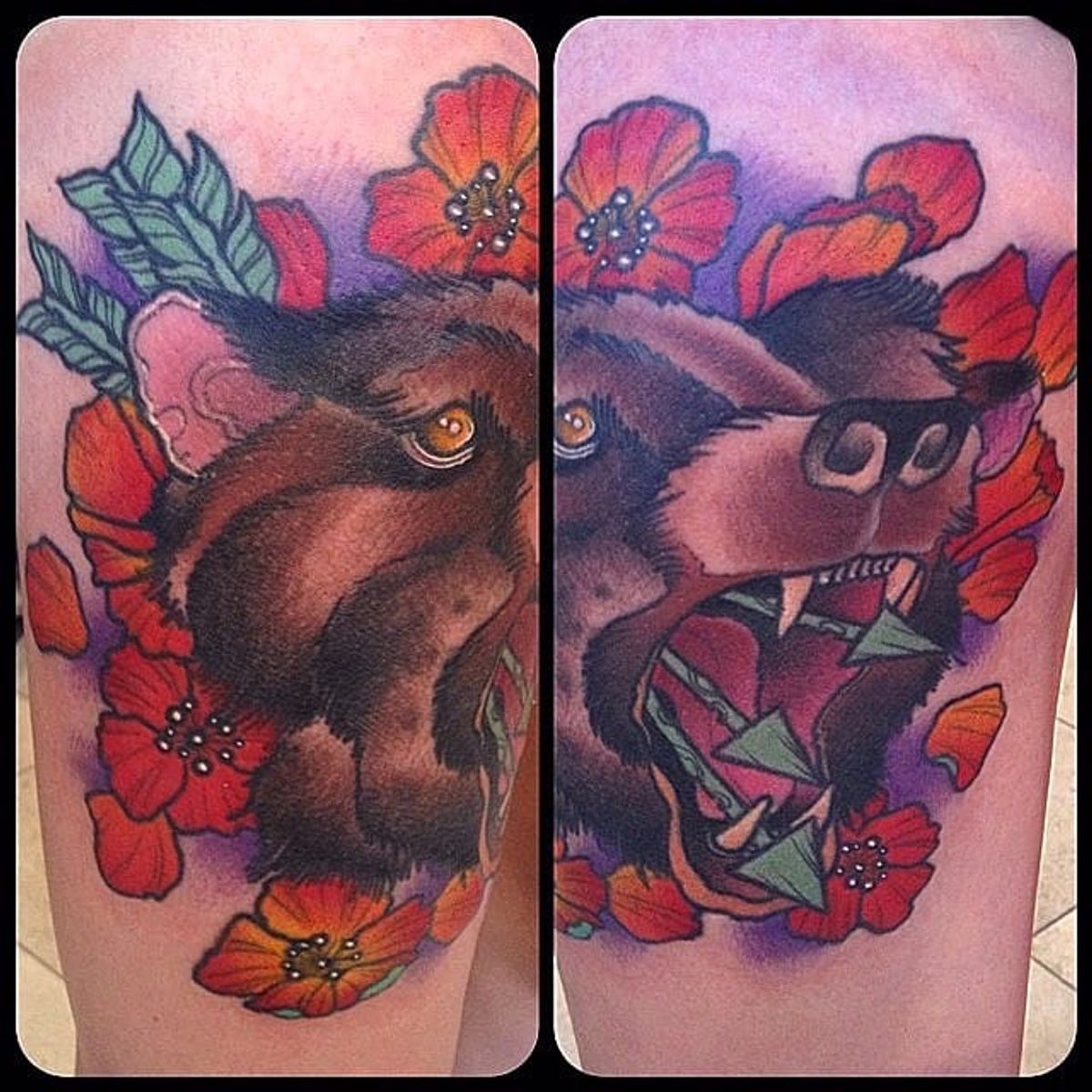 Tattoo uploaded by Robert Davies • Neo Traditional Bear Tattoo by Shawn ...