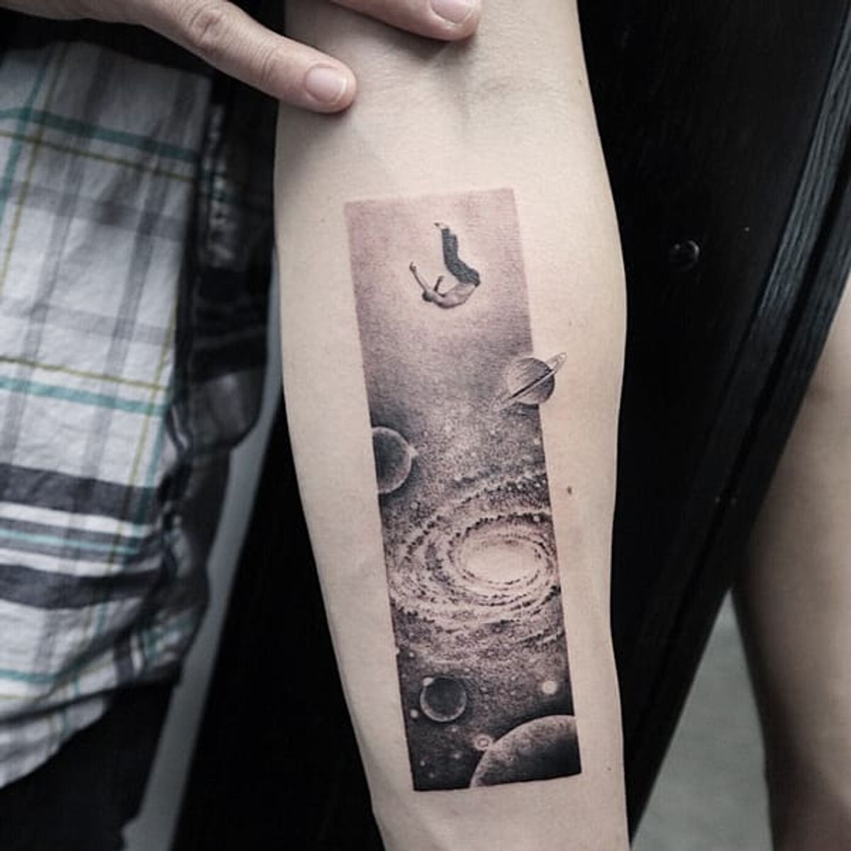 Tattoo uploaded by Tattoodo • Falling into space tattoo by Eva Krbdk # ...