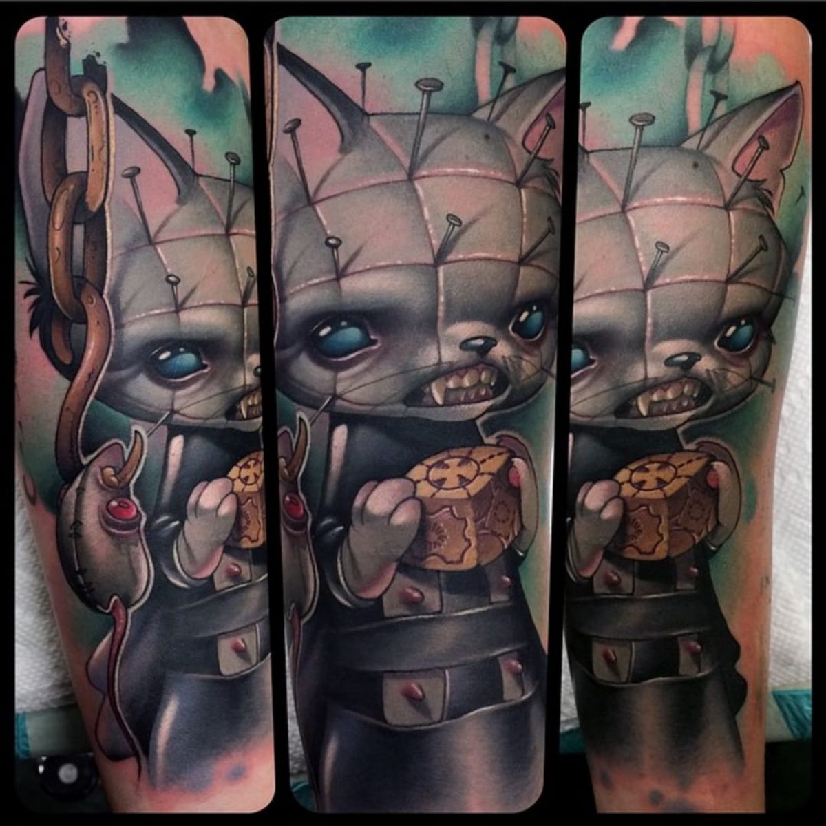 Tattoo uploaded by Ross Howerton • A cenobite kitty with Lemarchand's ...