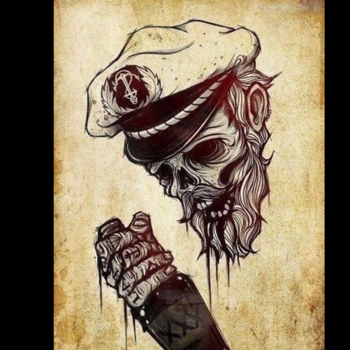 Tattoo uploaded by gustavo • #skeleton #calabash #death #blackandwithe ...