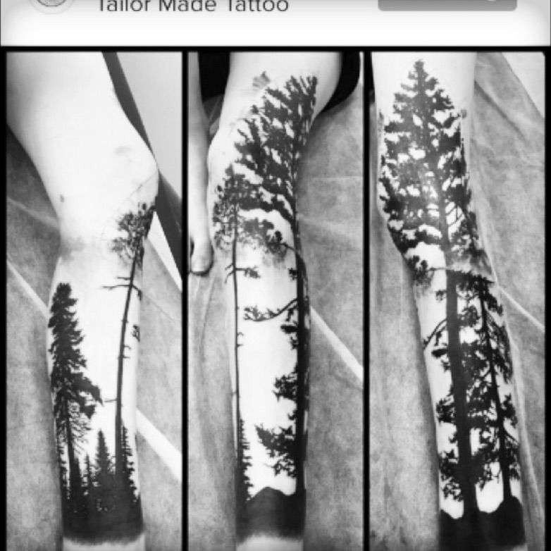 Forest Treeline Silhouette Tattoo