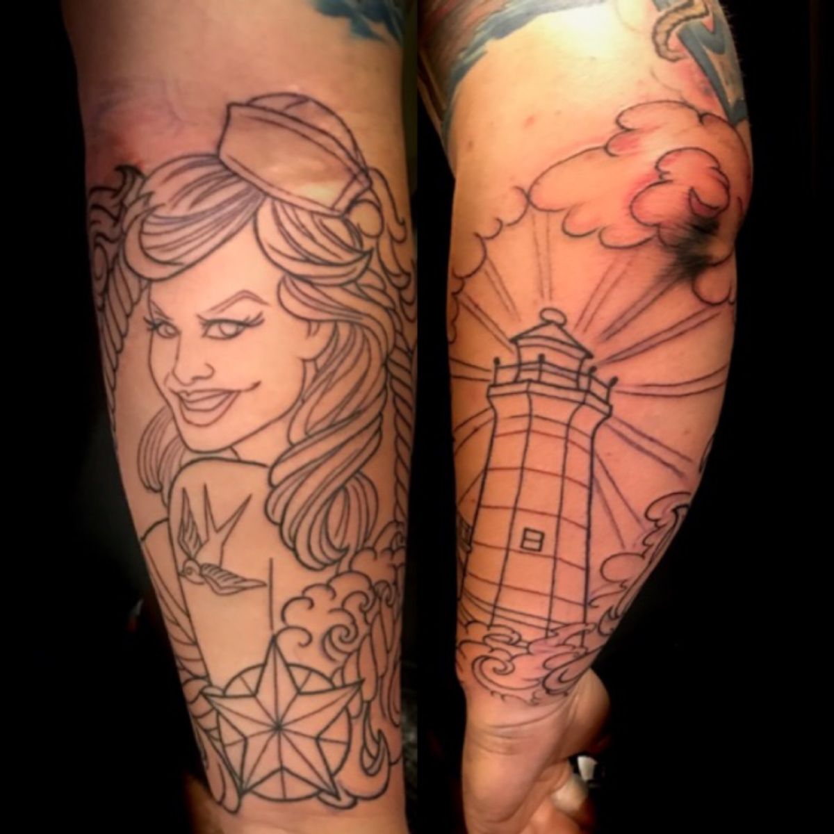 Tattoo uploaded by Tyler Discenza • Pinup and light house by Joe ...