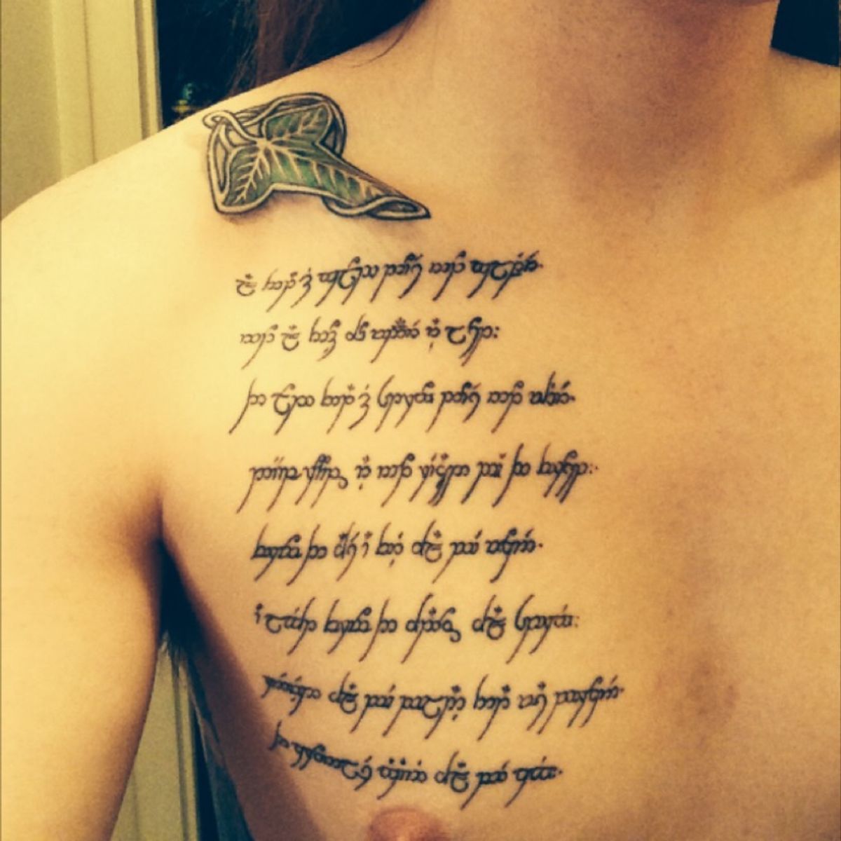 Tattoo uploaded by Derek • The Riddle of Strider in Elvish • Tattoodo